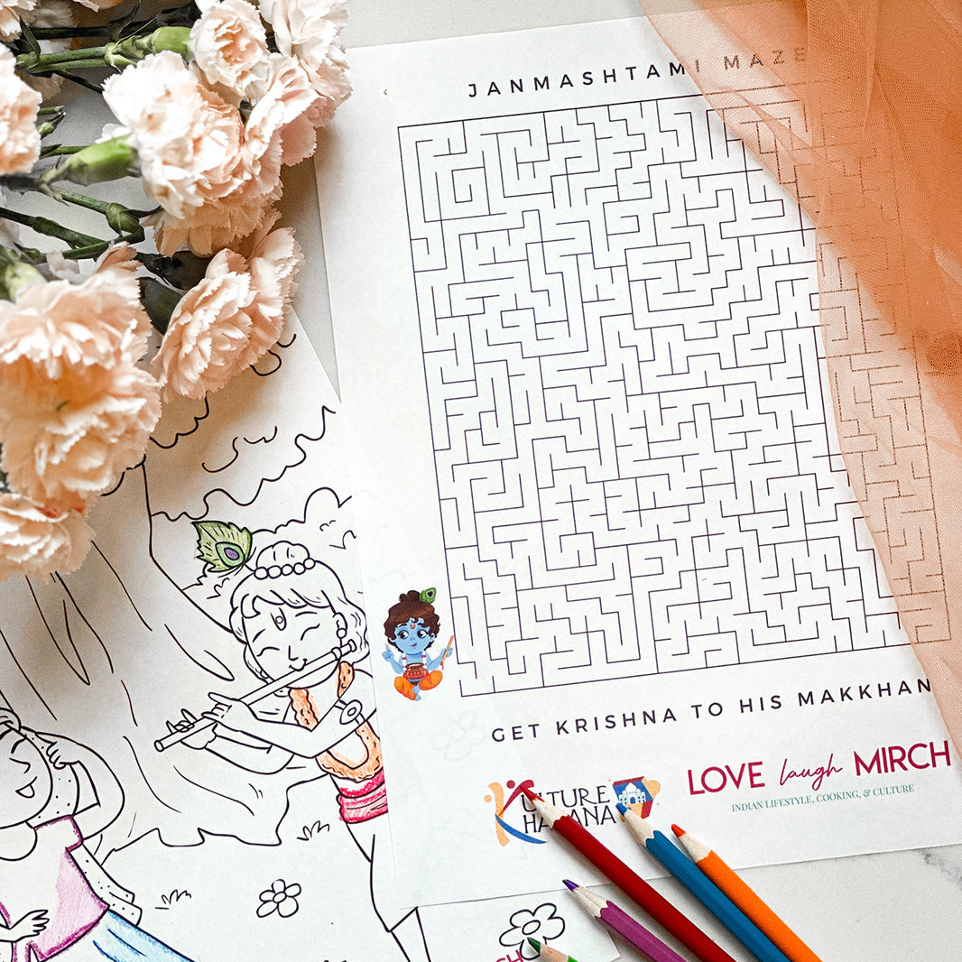 Janmashtami - Krishna Coloring Sheet Printable – Kulture Khazana